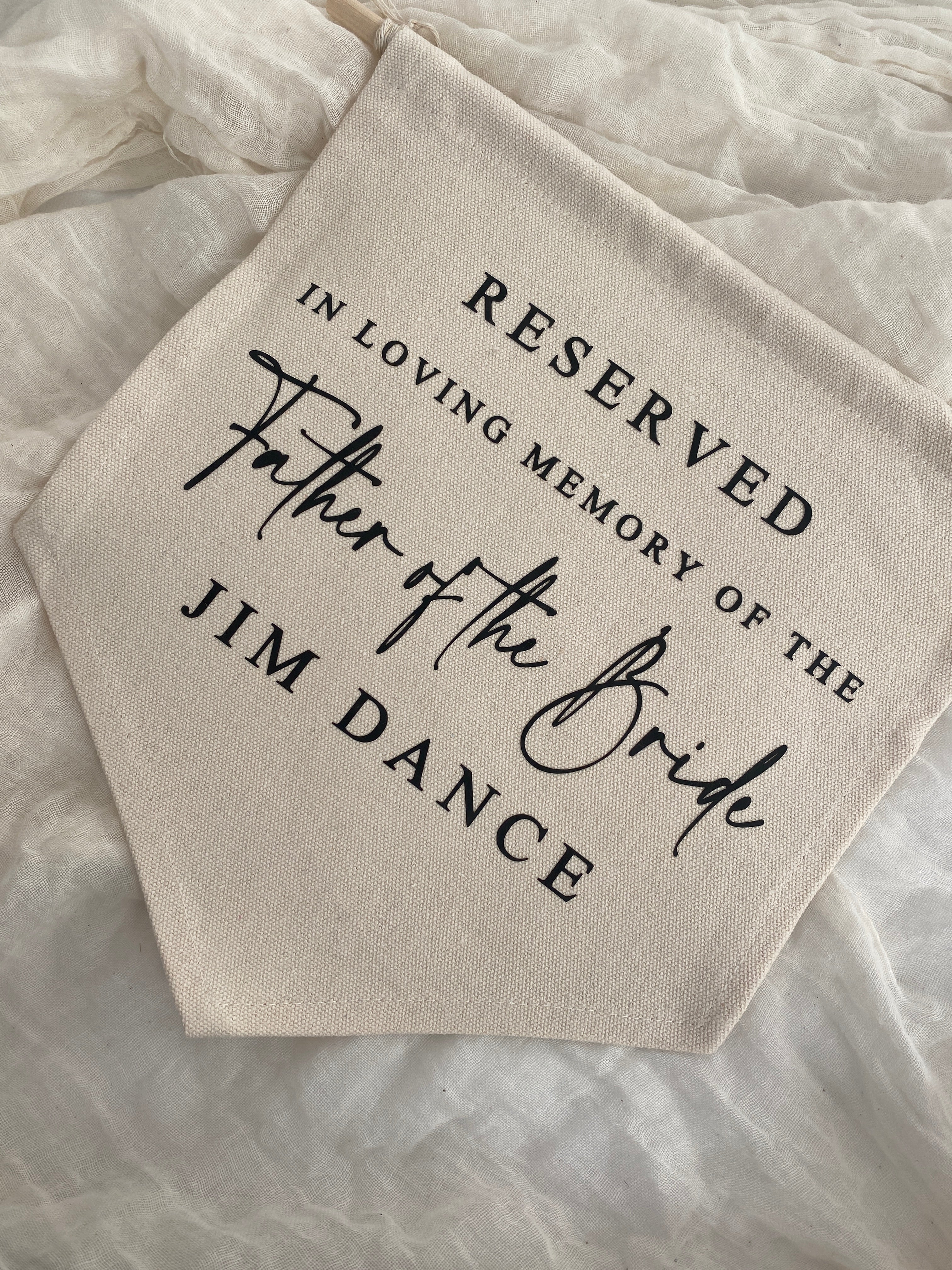 Reserved sign in loving memory wedding chair banner flag – In the ...
