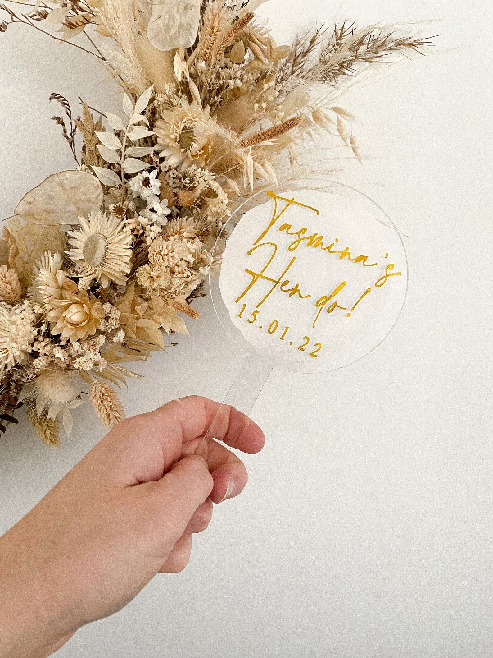 Acrylic hen party cake topper bold style – In the details design